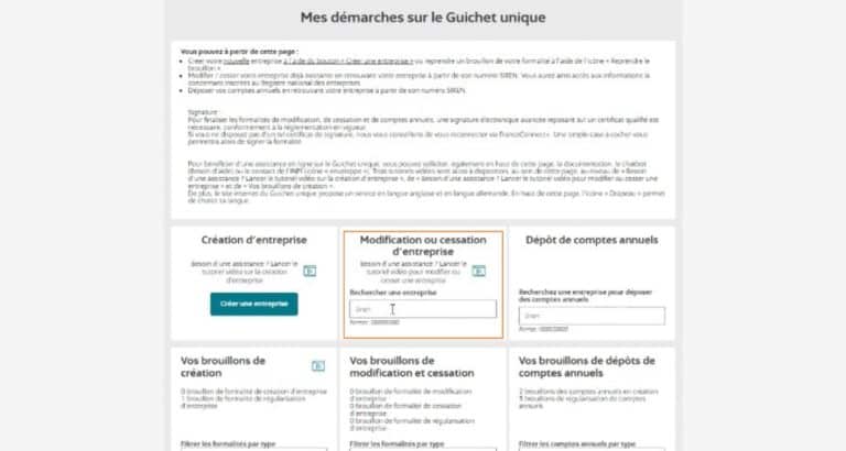 Comment réaliser une TUP sur le Guichet unique