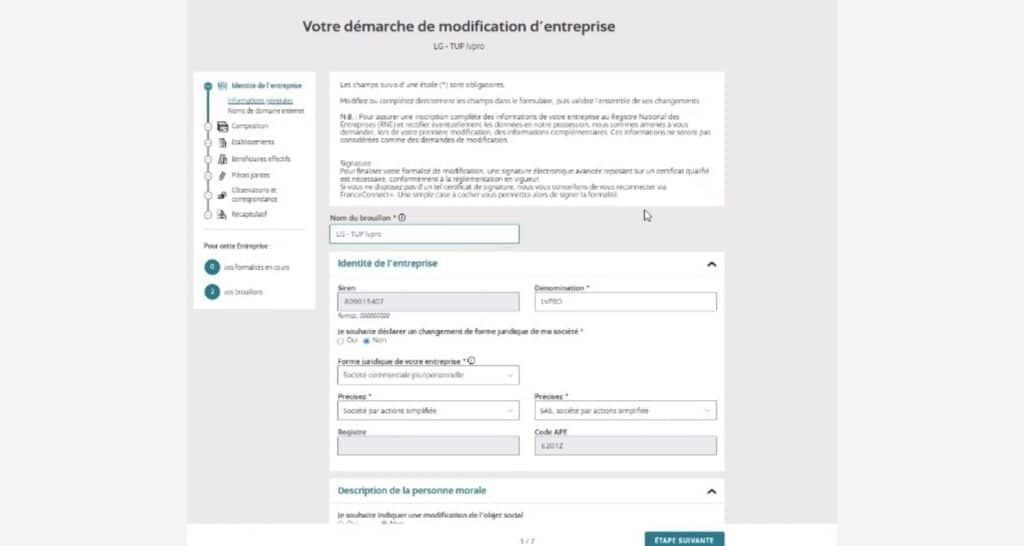 Comment réaliser une TUP sur le Guichet unique